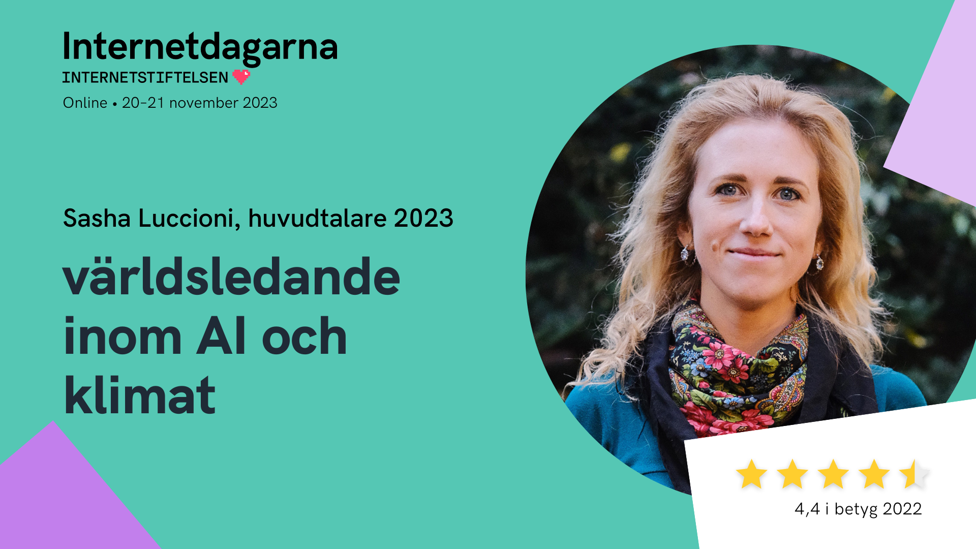 Sasha Luccioni | Huvudtalare 2023 | Internetdagarna